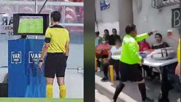 VIDEO: Árbitro se ‘confundió’ de VAR y se puso a tomar en pleno partido ...