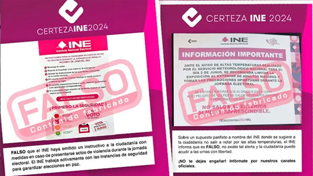 Falso que INE alerte de altas temperaturas y riesgos de violencia el 2 ...